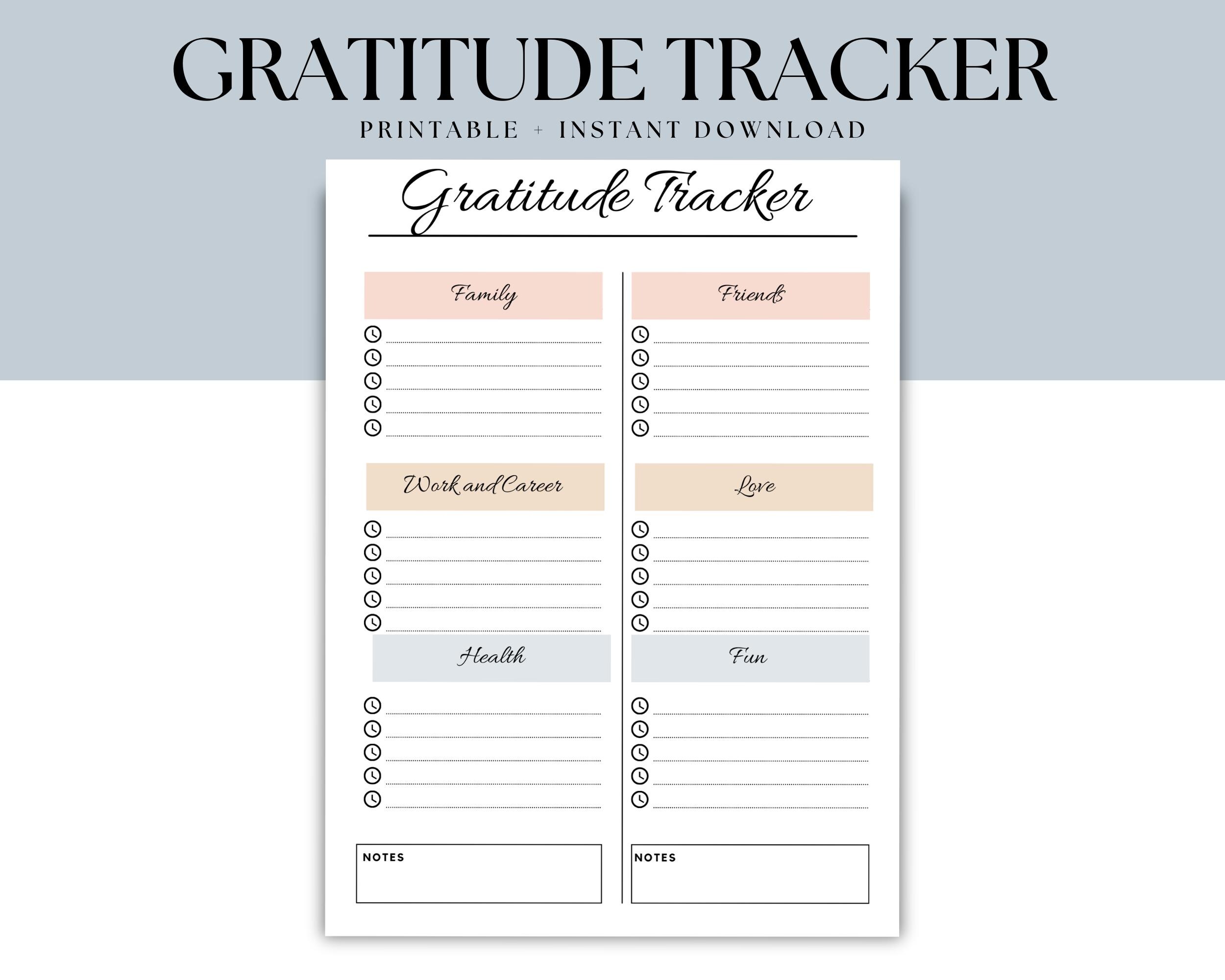 Gratitude Journal - Thankful Thoughts Tracker - Daily and Weekly ...