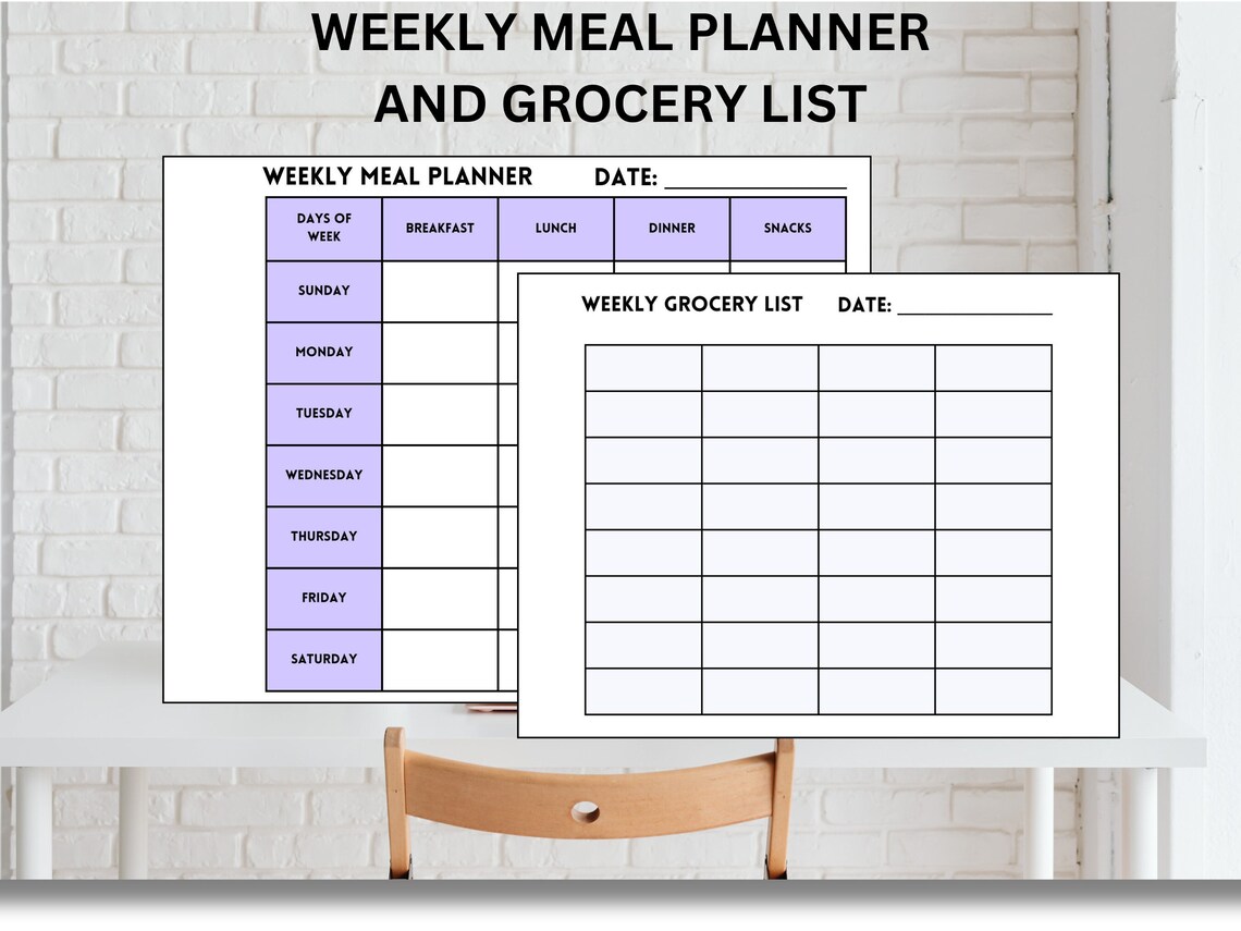 Weekly Meal Planner and Grocery List Set - Stay Organized All Week Long ...