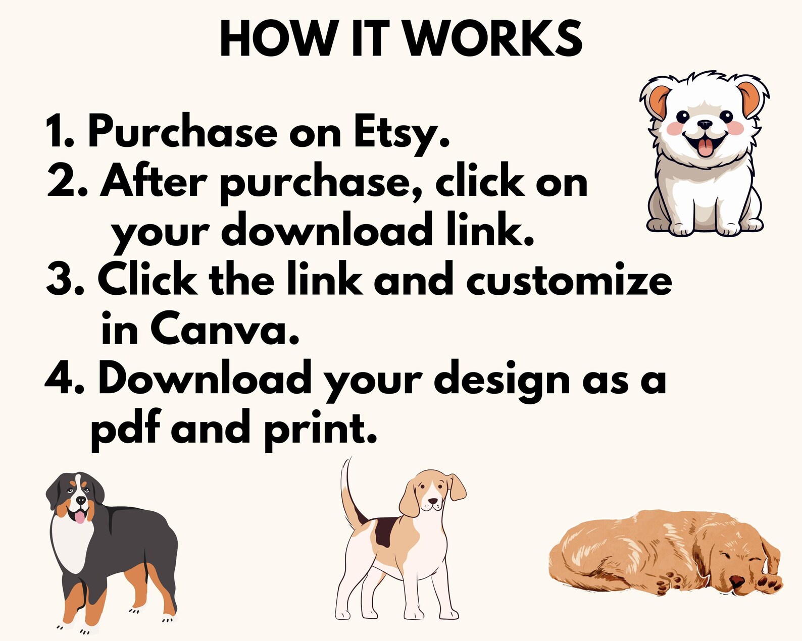 Customizable Pet Profile Canva Template: Dog Bio Resume (digital ...