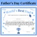 Dad Certificate – Father's Day Award (printable PDF - Etsy
