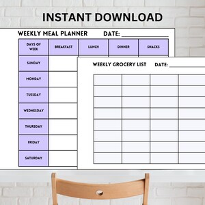 Weekly Meal Planner and Grocery List Set - Stay Organized All Week Long ...