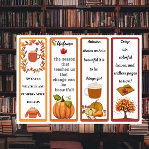 Fall Bookmarks - Autumn Reading Printable Bookmarks - Welcome Autumn ...