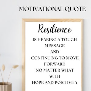 Resilience Quote Office Decor - Positive Mindset - Work Inspiration ...