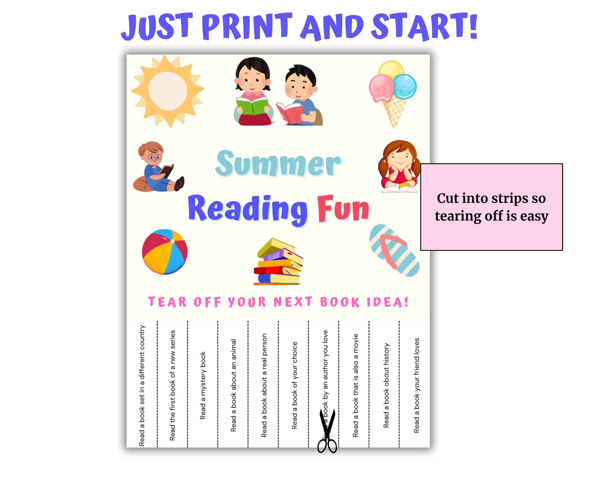 Summer Reading Challenge Flyer - Inspire Kids to Read - Fun Summer ...