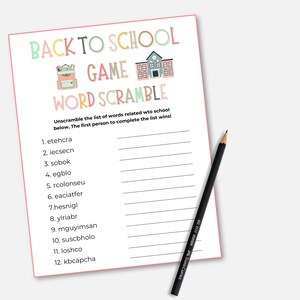 Back to School Word Scramble - First Day of School Game - Ice Breaker ...