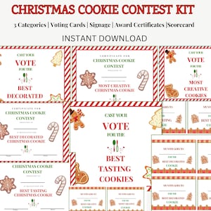Christmas Cookie Contest Kit: Printable Award Certificates (PDF) - Etsy