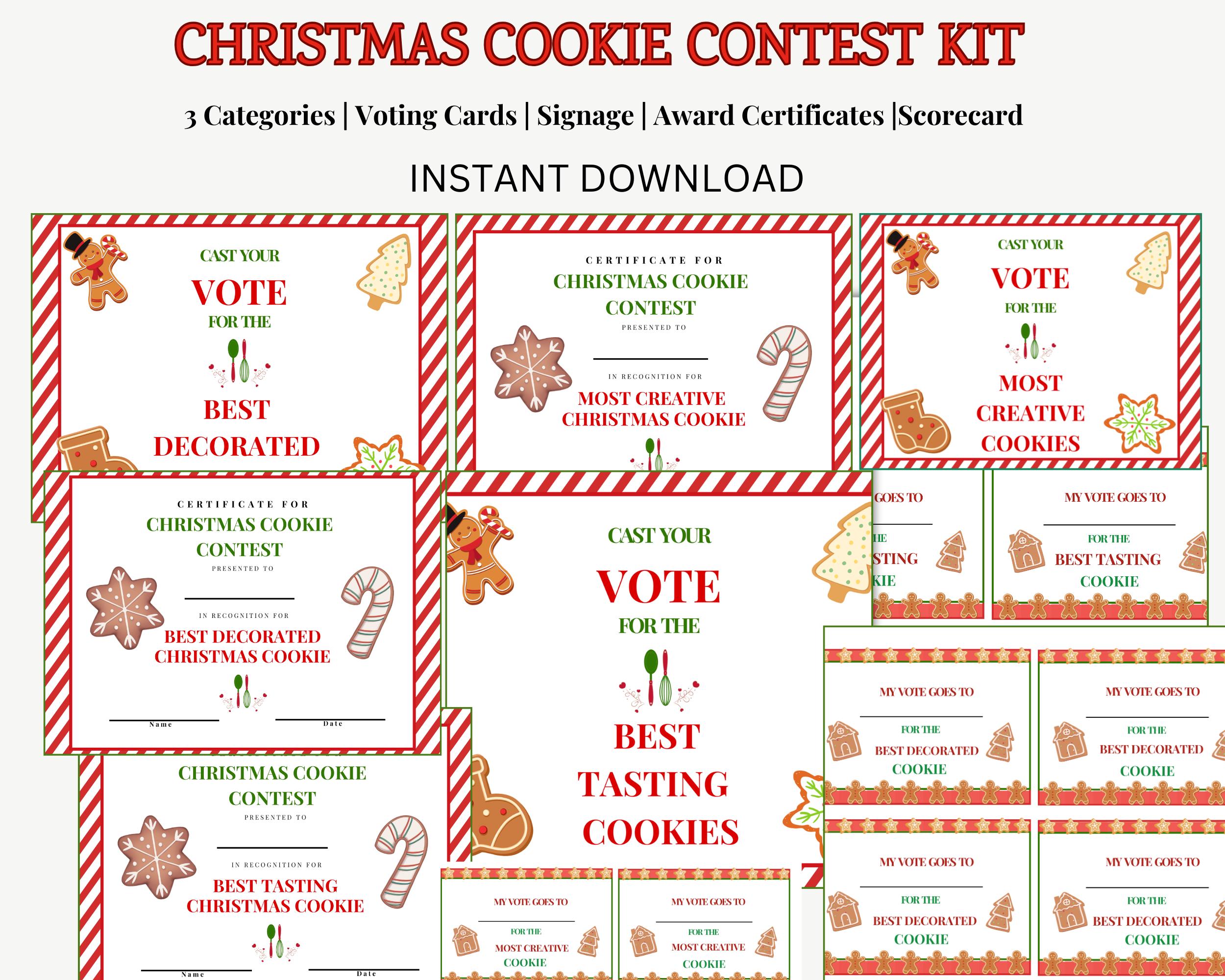 Christmas Cookie Contest Kit - Best Tasting -best Decorated -most ...