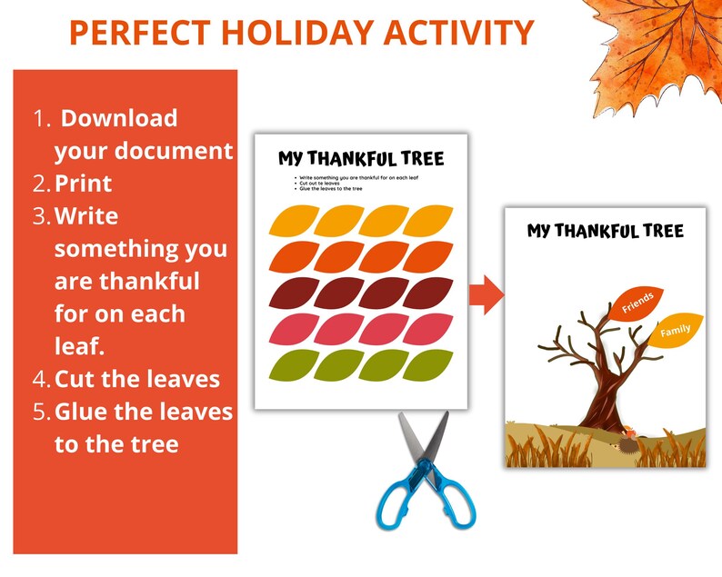 Gratitude Tree Craft: Family Thankfulness Activity (PDF Download) - Etsy
