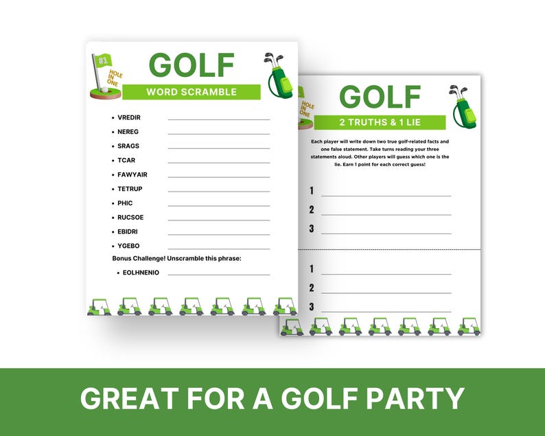 Golf Games - Golf Party Games - Golf Themed Birthday Games - Golf Games ...