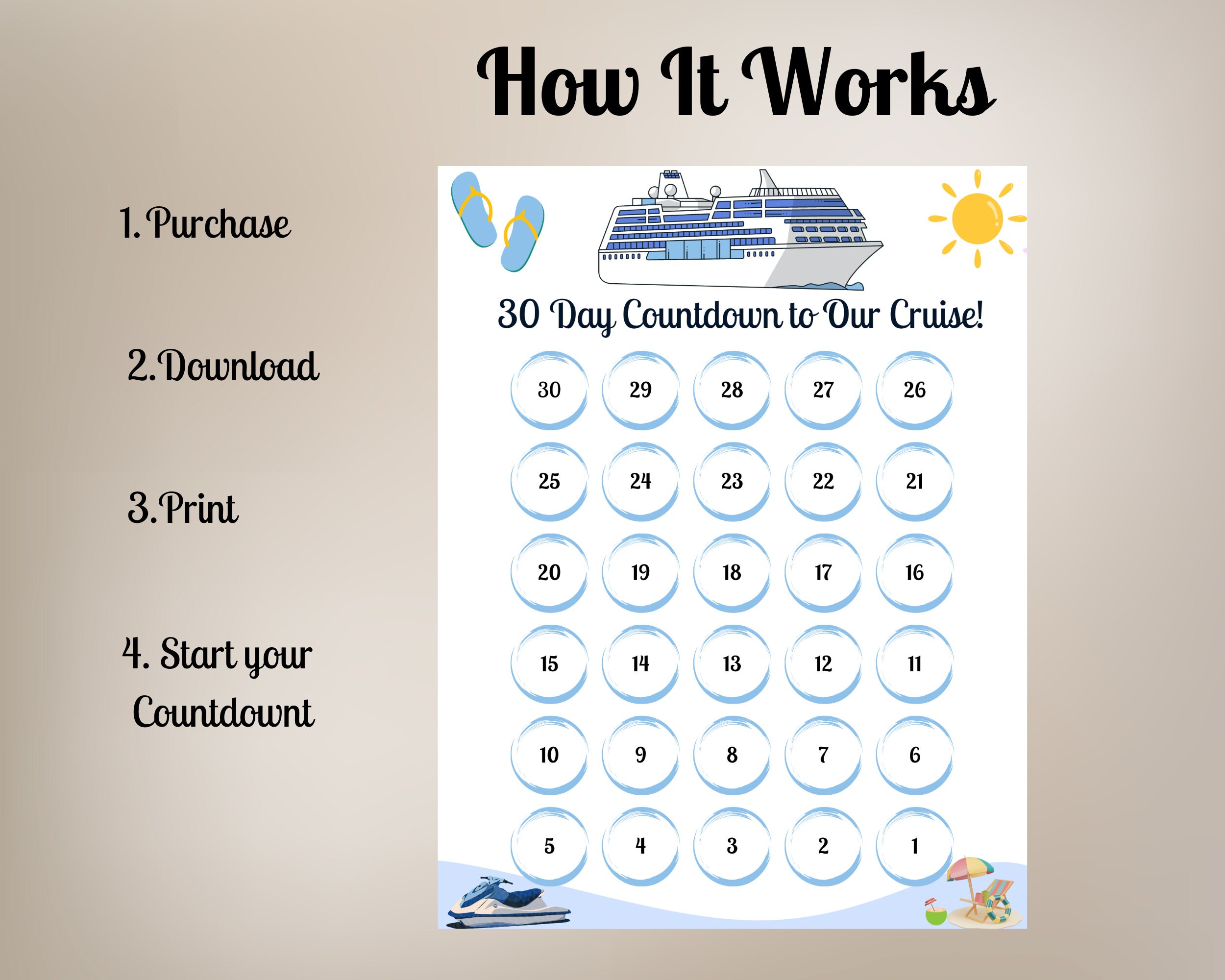 Cruise Countdown - Vacation Tracker - Family Vacation Countdown - Build ...