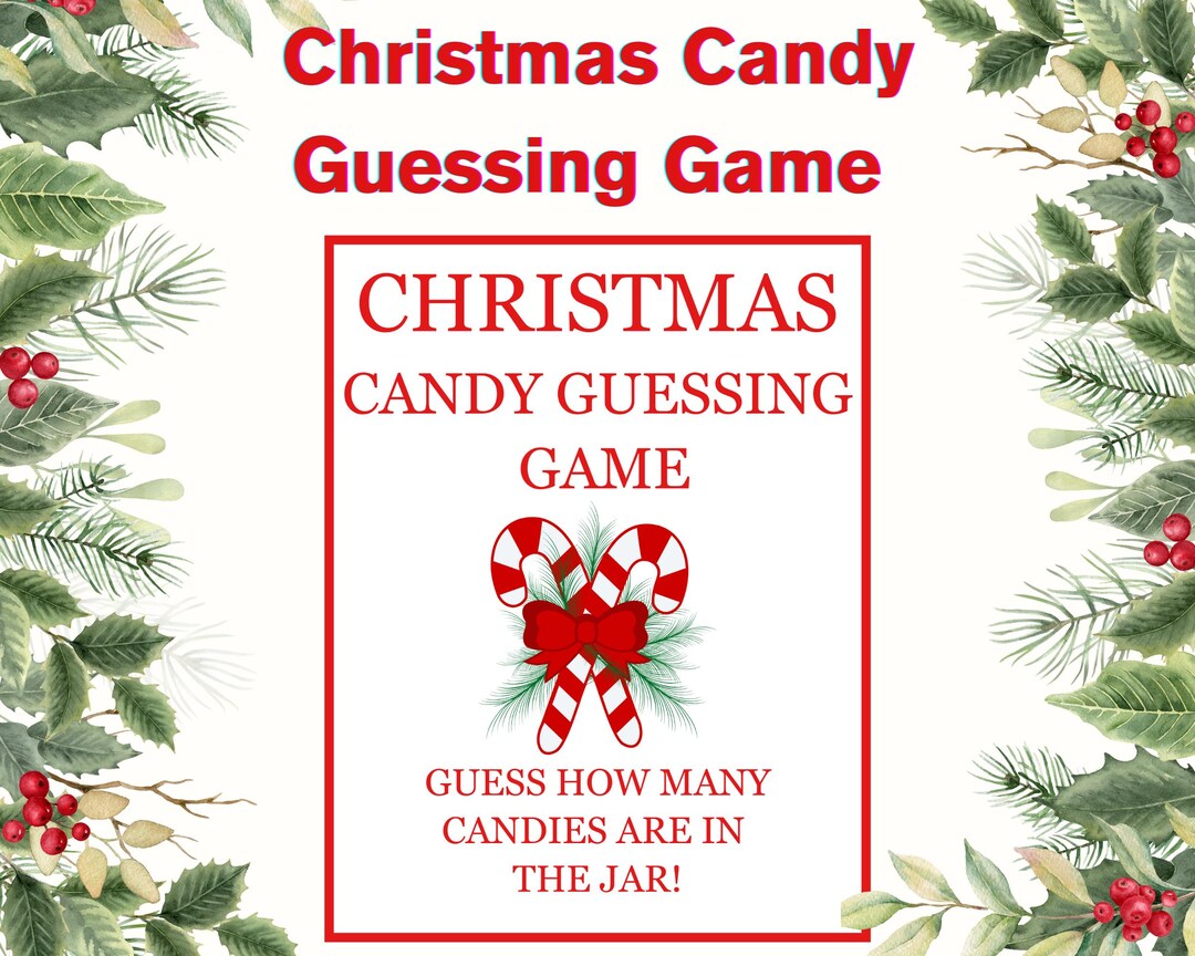 Christmas Candy Guessing Game Printable, Holiday Party Activity - Etsy