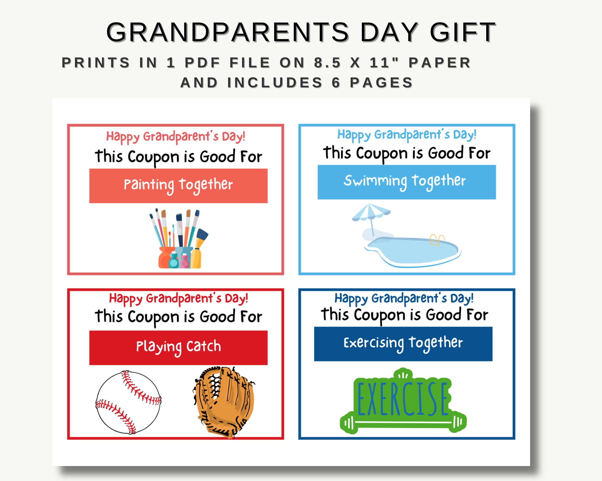 Grandparents Day Coupons: Quality Time Gift (PDF) - Etsy