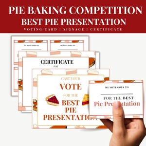 Pie Baking Contest Kit: Scorecard, Certificates, Voting Cards (PDF) - Etsy