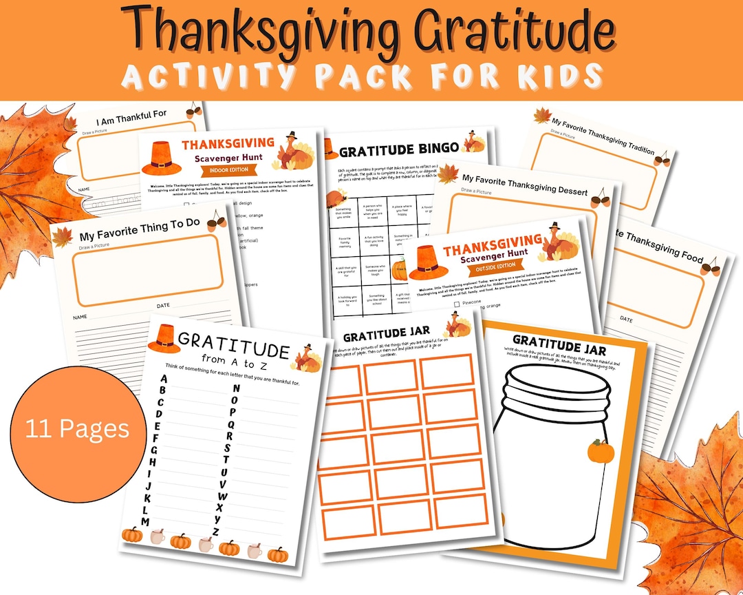 Thanksgiving Gratitude Activities for Kids,holiday Fun Activities ...