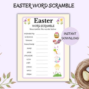 Easter Word Scramble - Classroom Activity - Easter Games - Easter ...