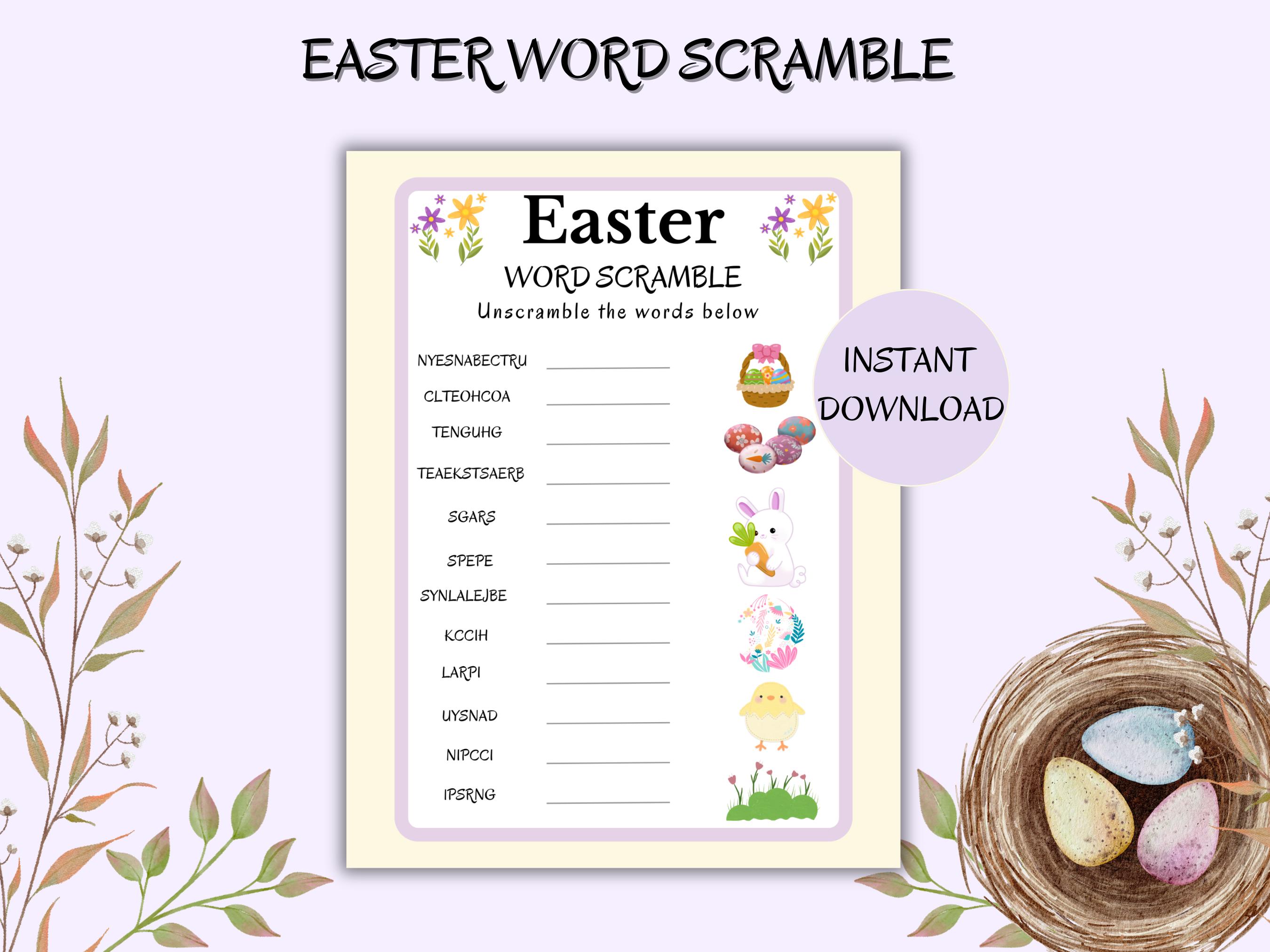 Easter Word Scramble - Classroom Activity - Easter Games - Easter ...