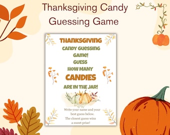 Fall Candy Guessing Game Printable, Instant Download, Harvest ...