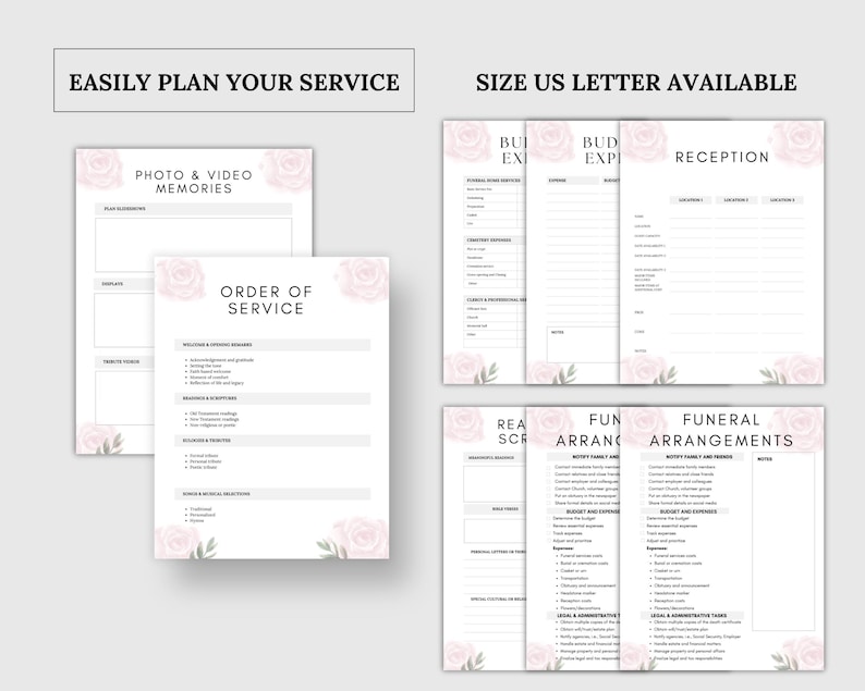 Funeral Service Planner: Celebration of Life Checklist (digital ...