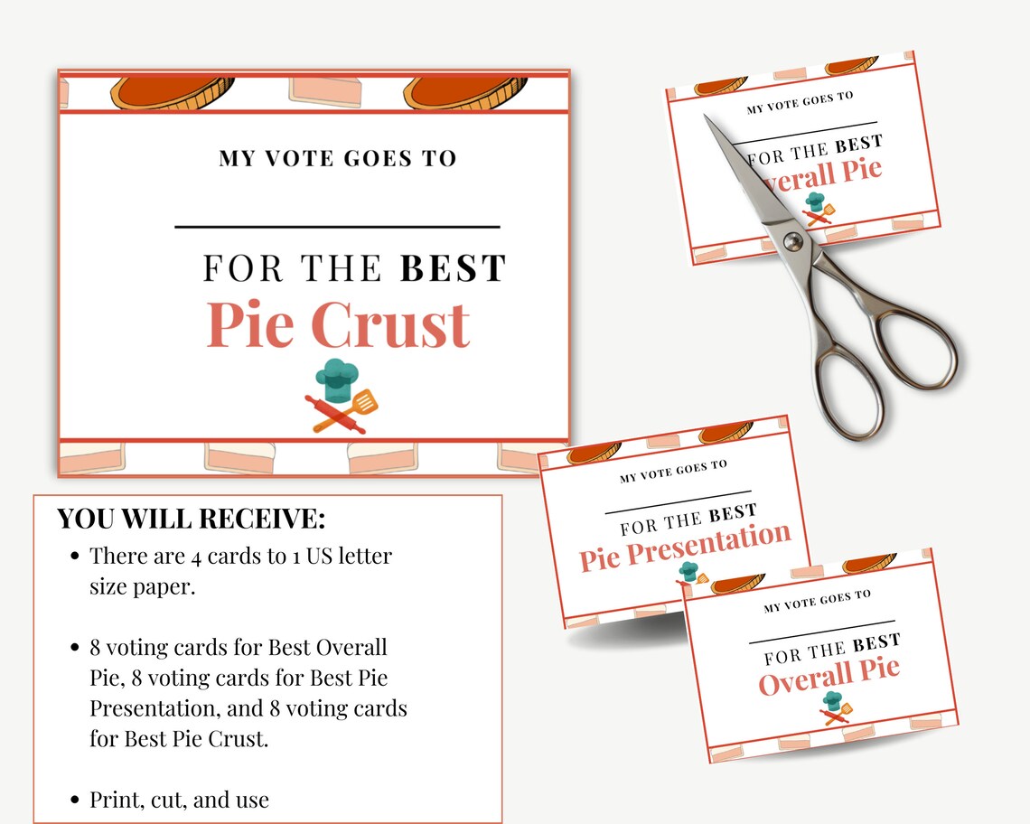 Pie Baking Competition Pie Contest Bake off Pie Voting Contest Baking ...