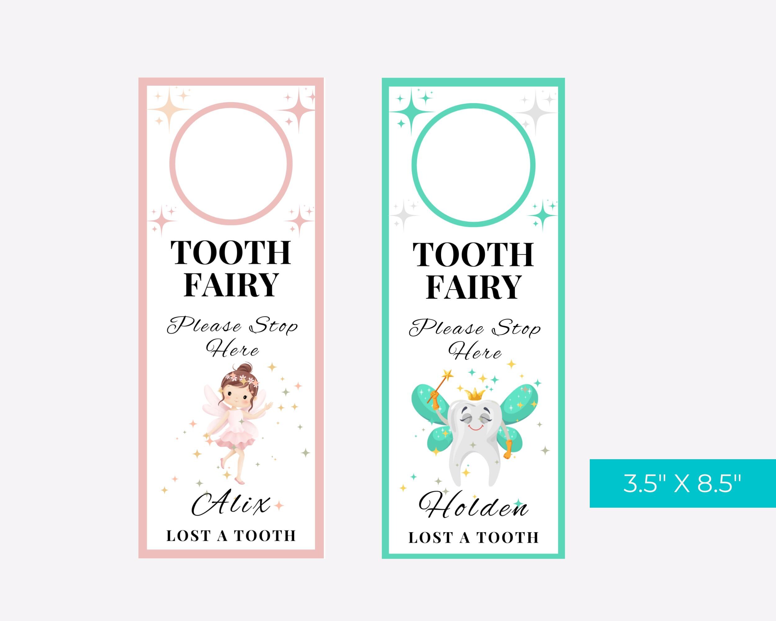 Printable Tooth Fairy Door Hanger, Tooth Fairy Sign, Tooth Fairy Gift ...