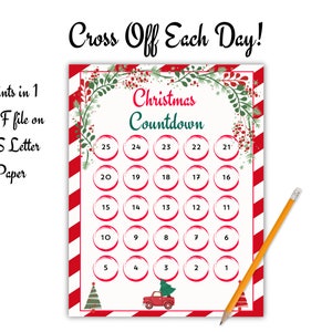 Christmas Countdown - 25 Days to Santa - Days Until Christmas - Holiday ...