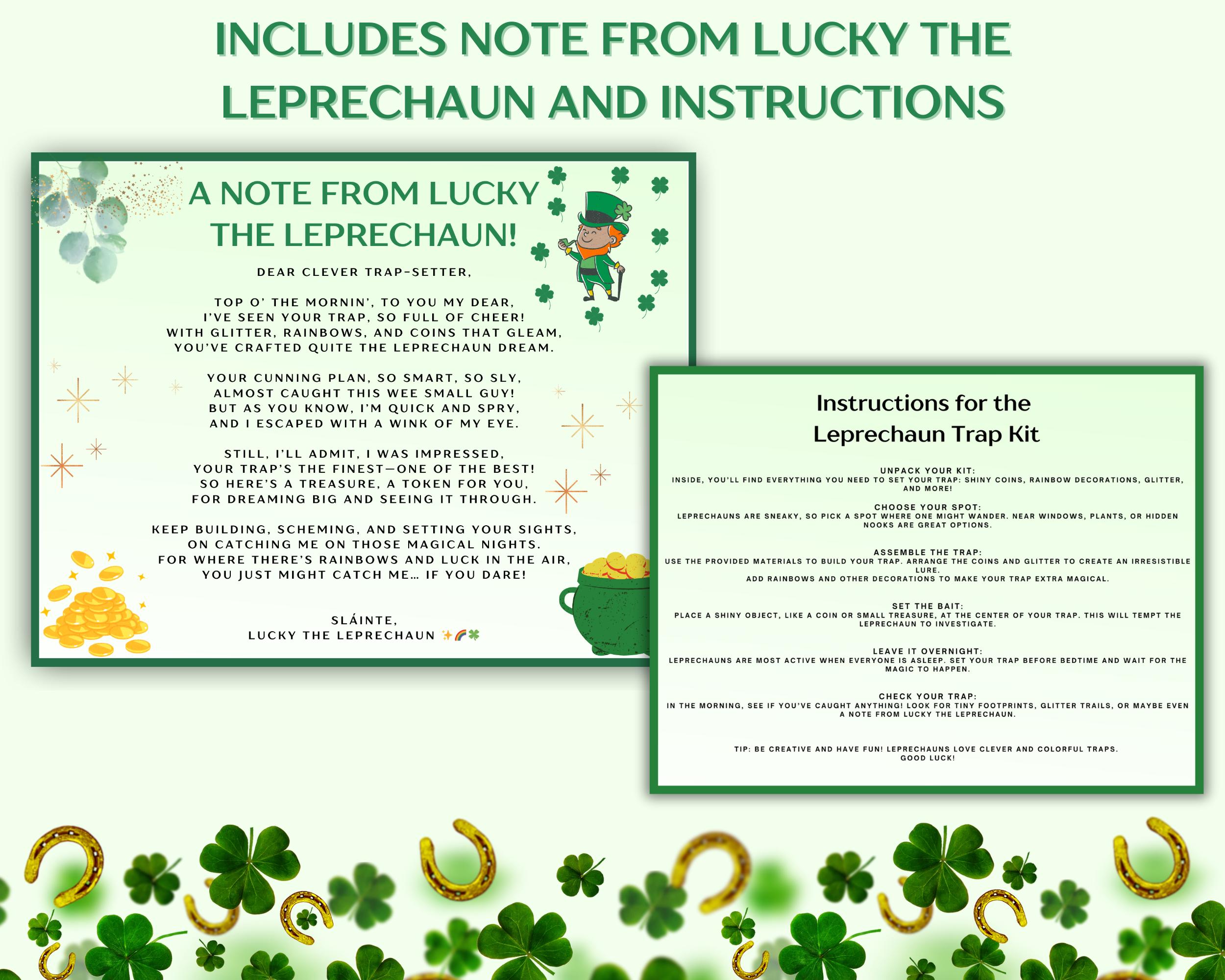 Leprechaun Trap Kit - to Catch a Leprechaun - Happy Saint Patrick's Day ...