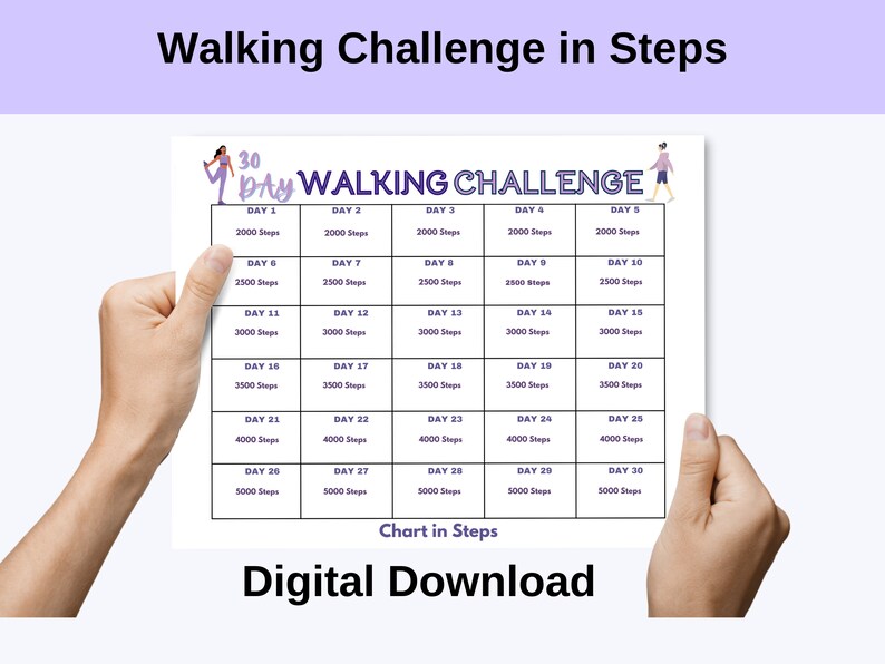 30 Day Walking Challenge - 2 Versions in Minutes and Steps - Fitness ...