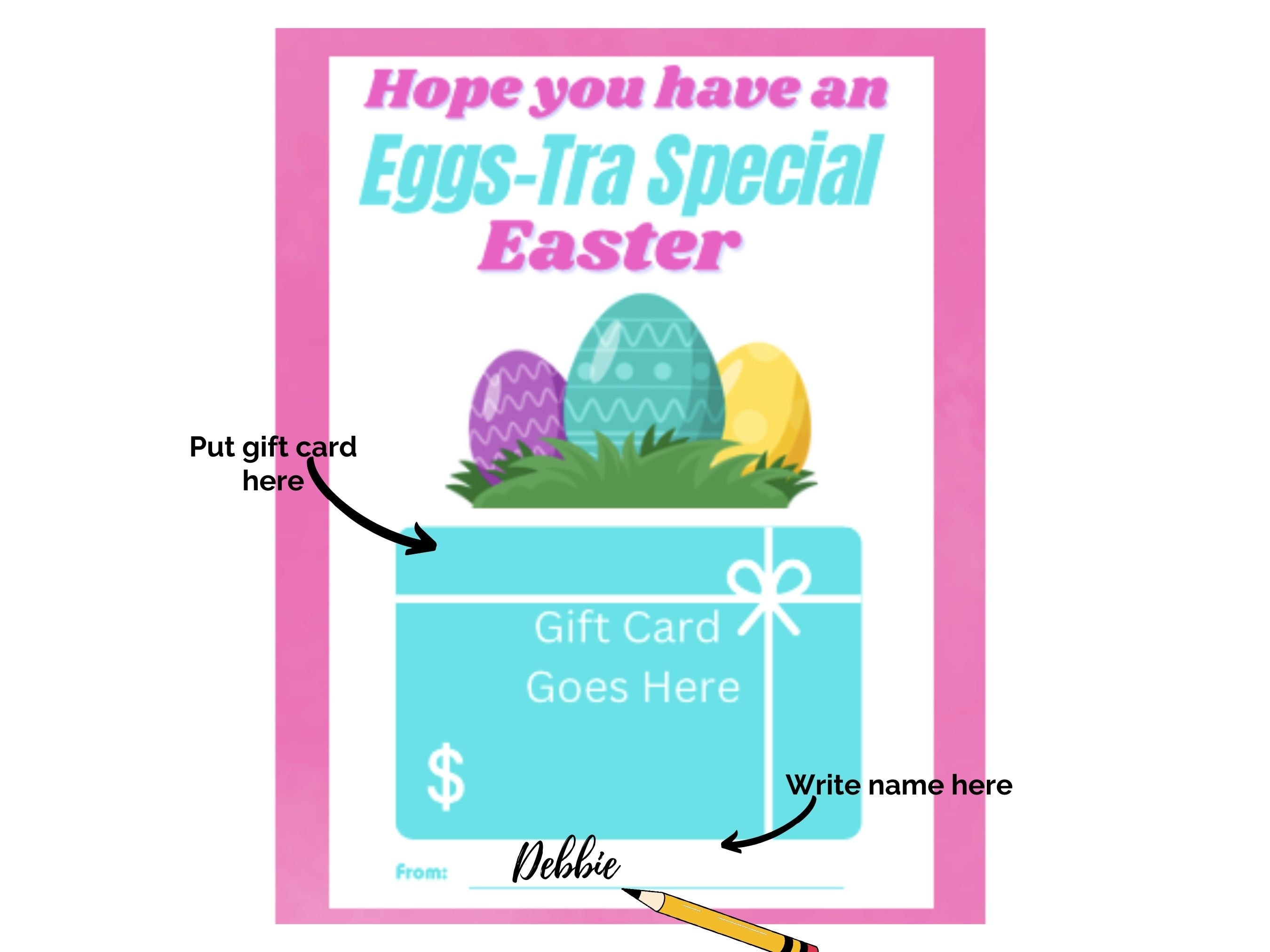 Eggs-tra Special Easter Printable Gift Card Holder - Colorful Easter ...