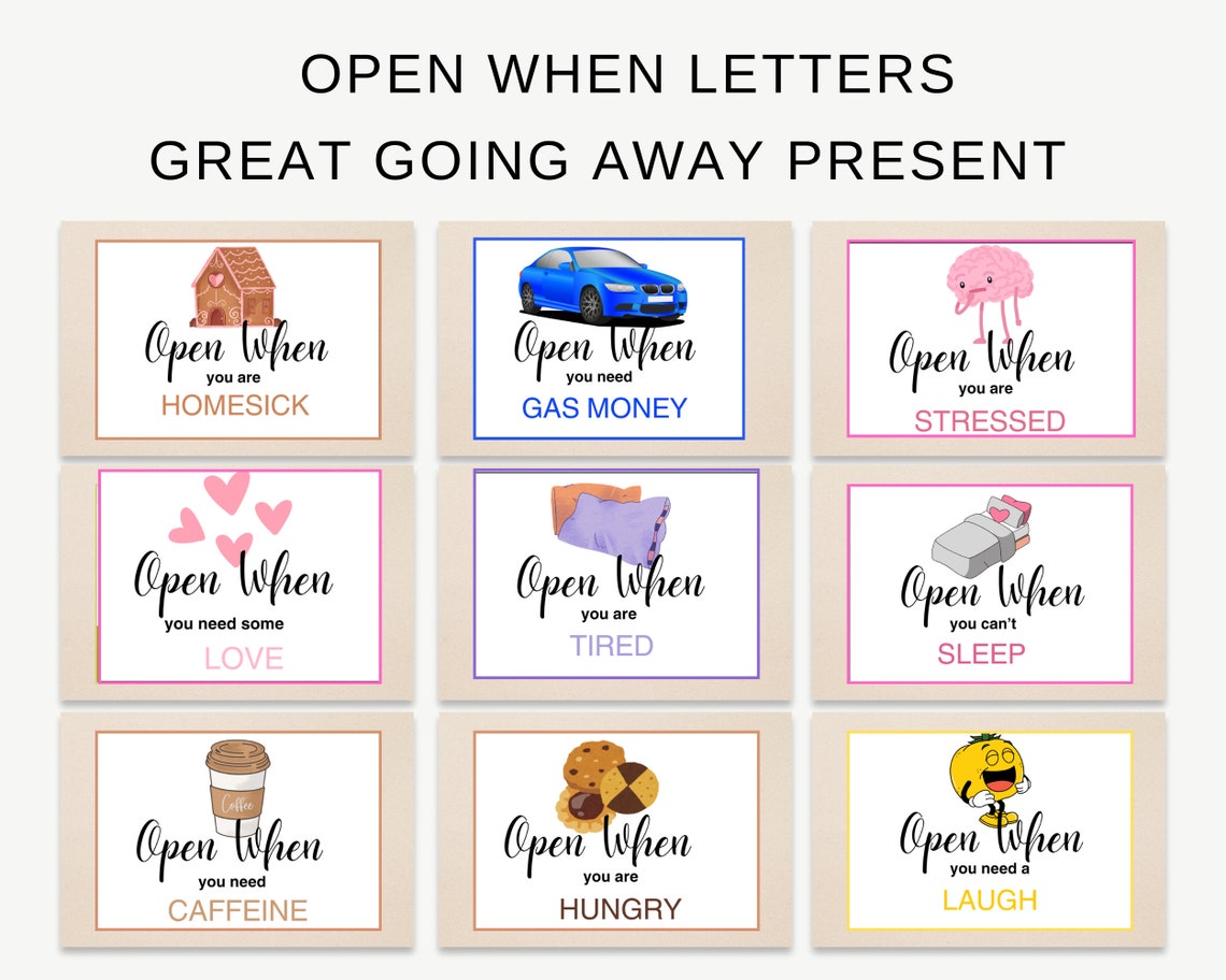 Open When Letters for College Students, Motivational Envelope, Perfect ...