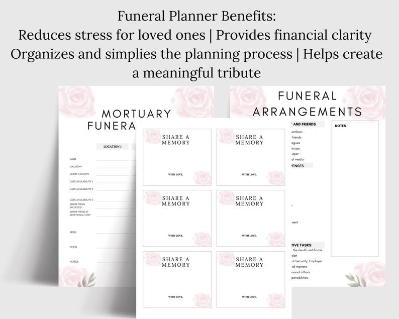 Funeral Service Planner: Celebration of Life Checklist (digital ...