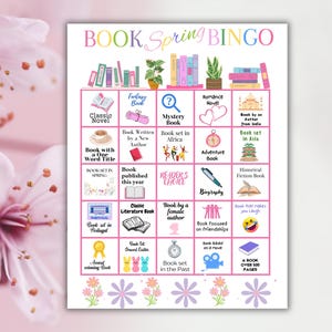 Spring Book Bingo: Reading Challenge, Book Club Game (PDF) - Etsy