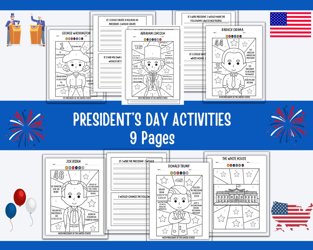 Presidents Day Activities - Color by Numbers - Writing Prompts ...