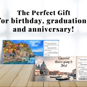 Italy Surprise Trip Ticket, Trip Ticket, Vacation Ticket, Italy ...