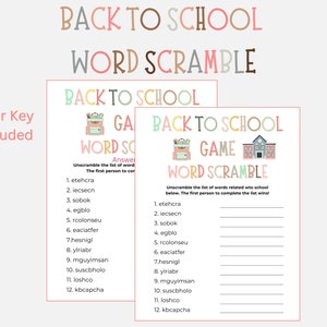 Back to School Word Scramble - First Day of School Game - Ice Breaker ...