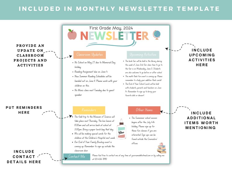 Editable Meet the Teacher & Newsletter Template (canva, Digital ...