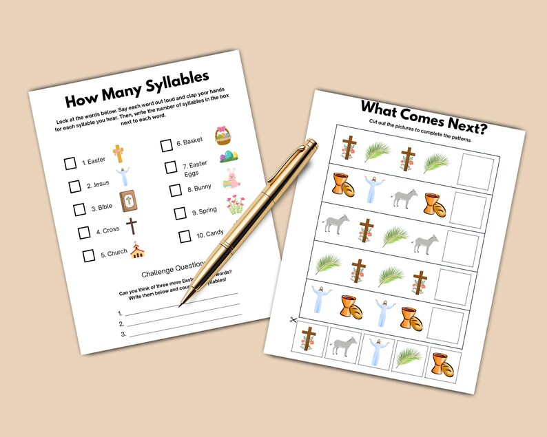 Palm Sunday Activities Bundle for Kids: Holy Week Worksheets (digital ...