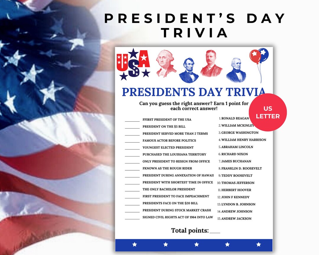 Presidents Day Trivia - Classroom Activity - Teacher Resource ...