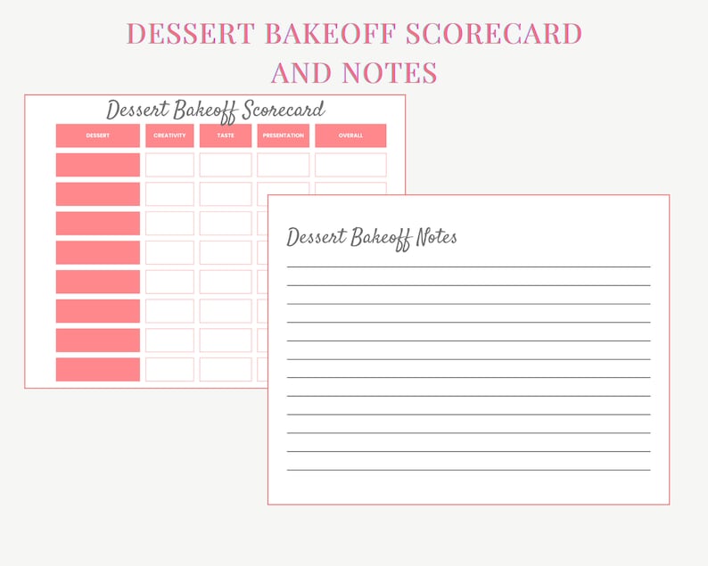 Dessert Bakeoff Contest Kit - Baking Competition - Dessert Competition ...