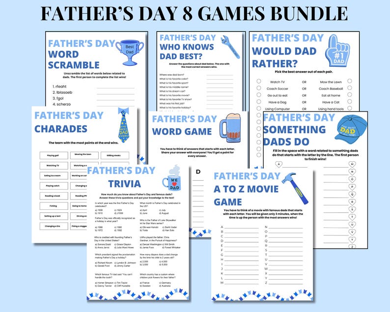 Fathers Day Games - Memorable Activities With Dad - Fathers Day Fun and ...
