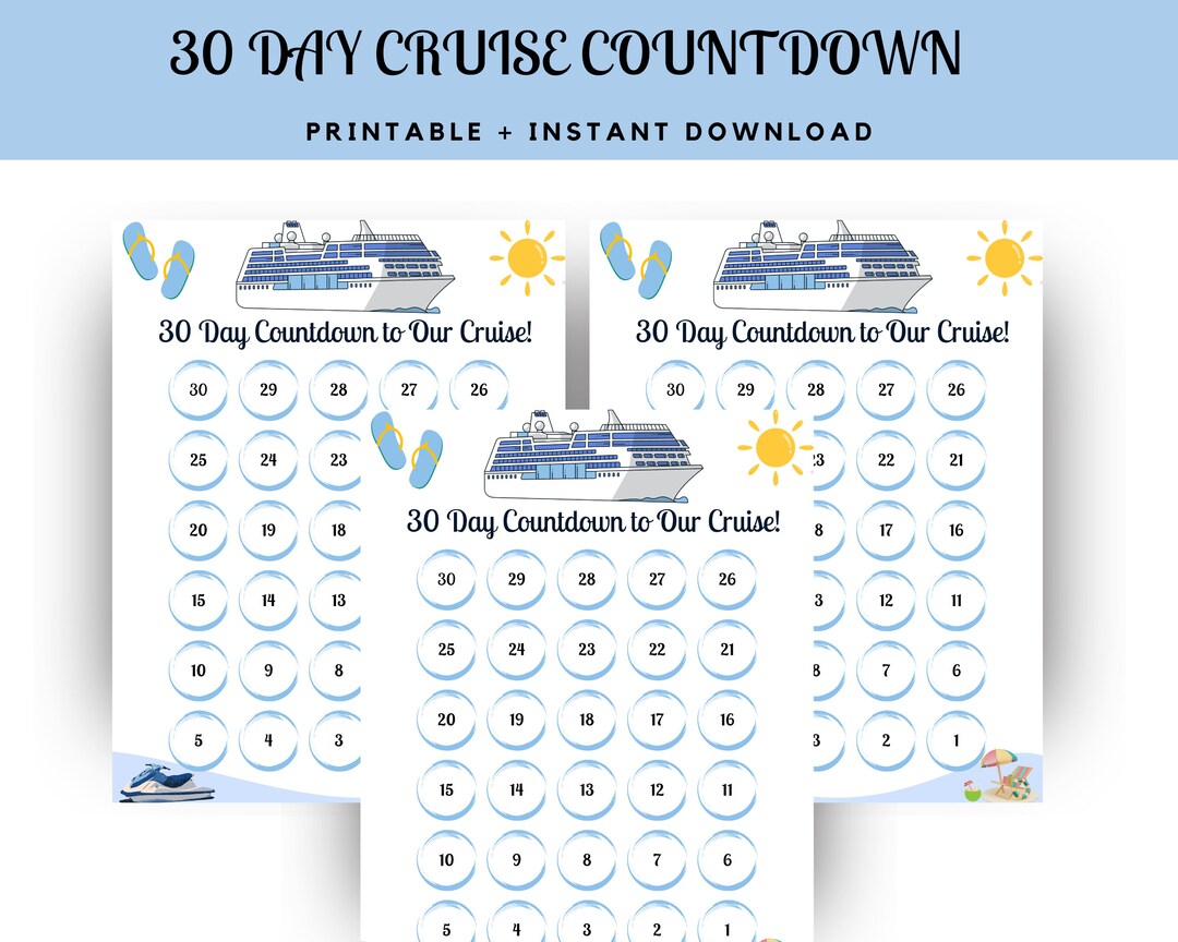Cruise Countdown - Vacation Tracker - Family Vacation Countdown - Build ...