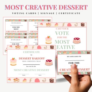 Dessert Bake-off Contest Kit: Voting Cards, Awards (digital Download ...