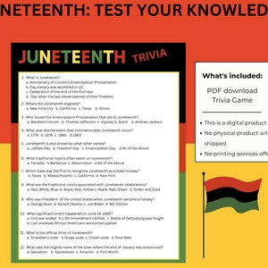 Juneteenth Trivia Game - Celebrate Freedom Day Trivia - Fun Quiz for ...
