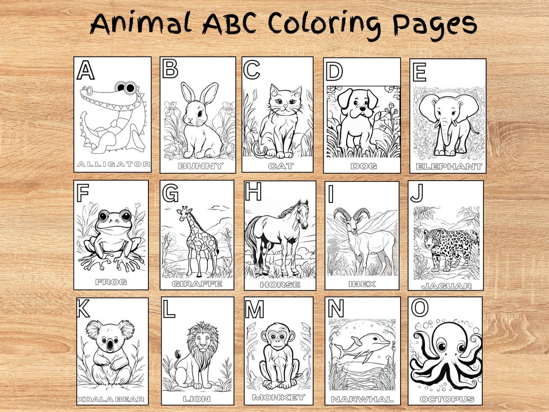 Animal Coloring Pages - Alphabet Educational Learning Fun - ABC Letters ...