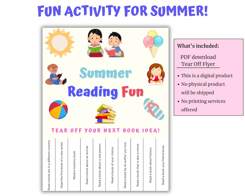 Summer Reading Challenge Flyer - Inspire Kids to Read - Fun Summer ...