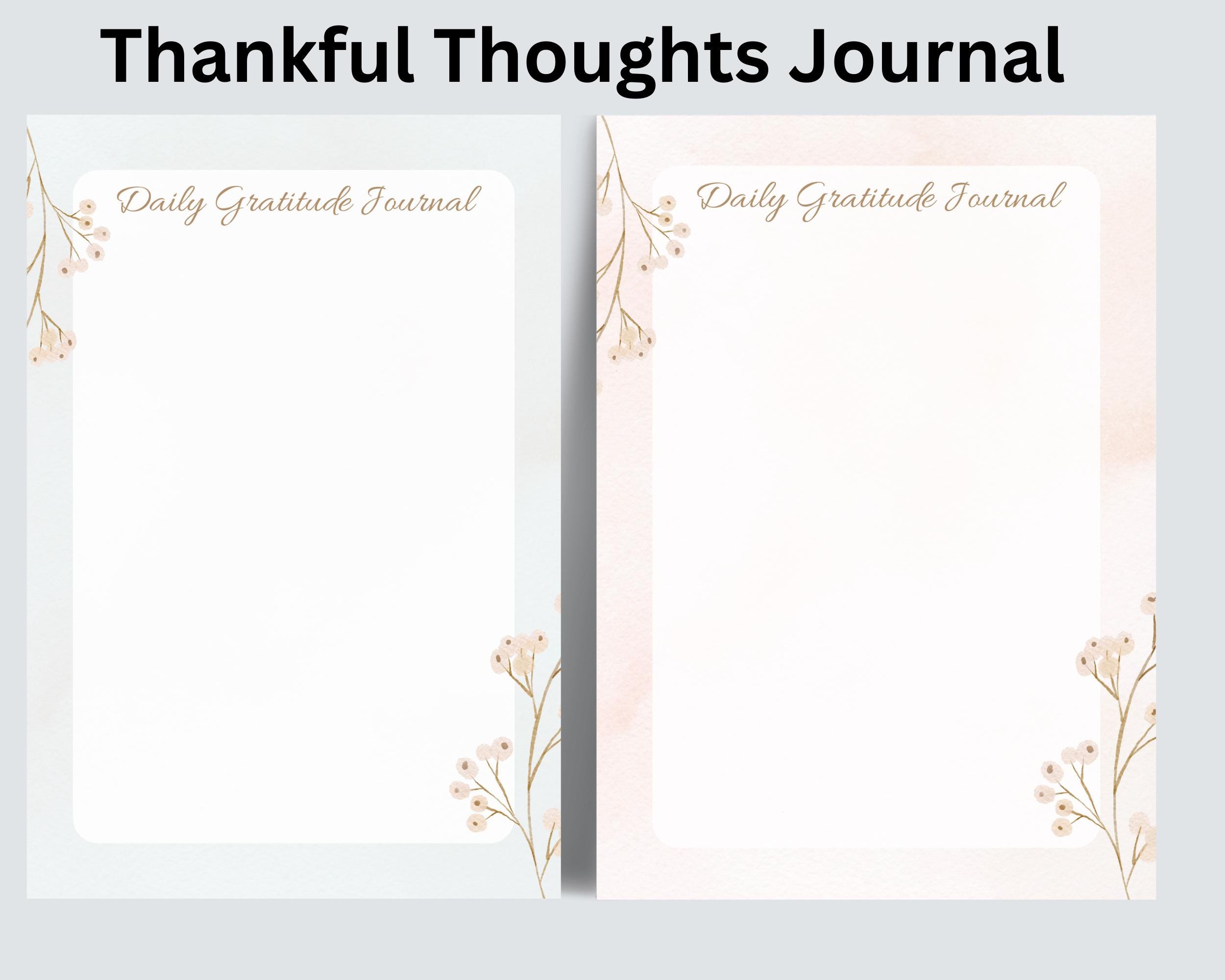 Gratitude Journal Thankful Thoughts Tracker Daily and Weekly Gratitude ...