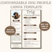 Customizable Pet Profile Canva Template: Dog Bio Resume (digital ...