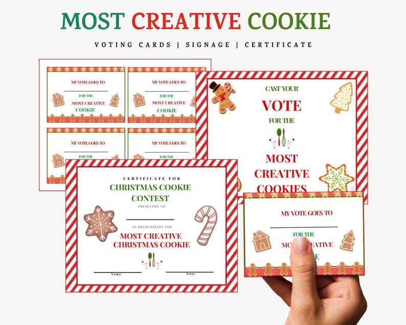 Christmas Cookie Contest Kit: Printable Award Certificates (PDF) - Etsy