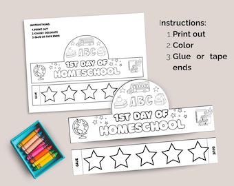 First Day of Kindergarten Crown Printable - Etsy