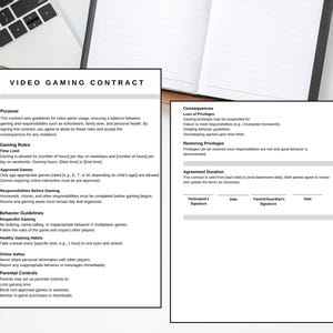 Video Gaming Contract - House Rules - Video Rules - Screen Time Rules ...