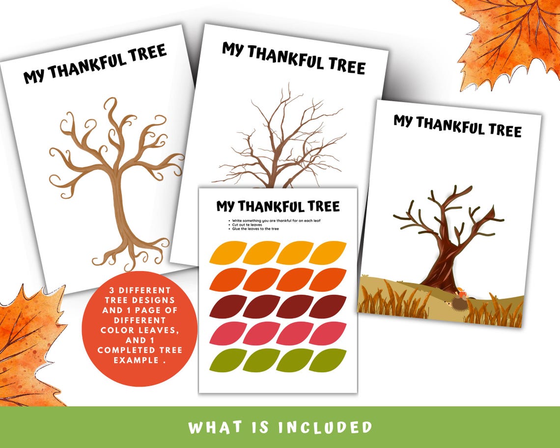 Gratitude Tree Craft: Family Thankfulness Activity (PDF Download) - Etsy